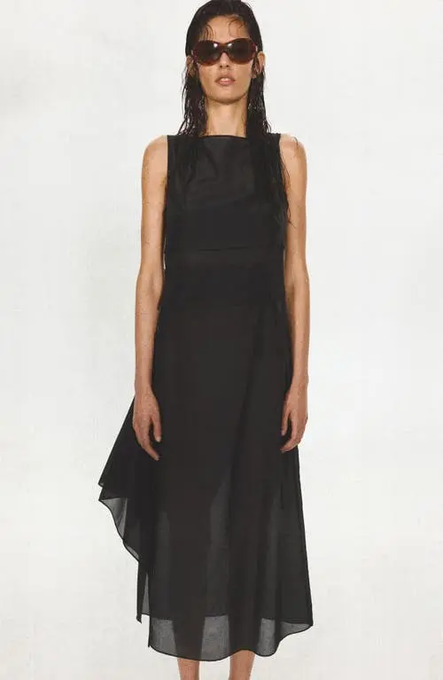Mango Semi-sheer Paneled Overlay Dress