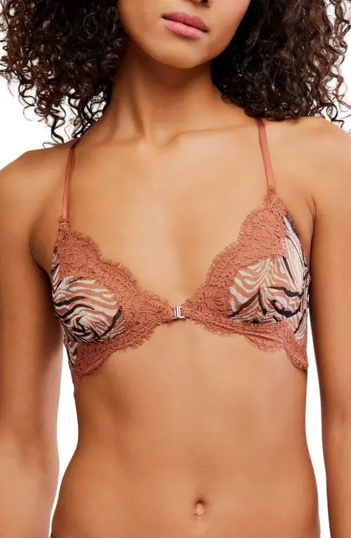 Free People Fiona Front Close Bralette - Zebra