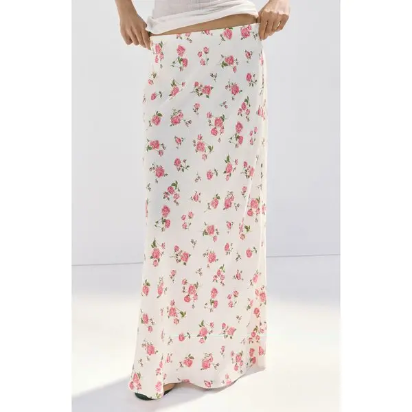 Mango Floral Print Maxi Skirt