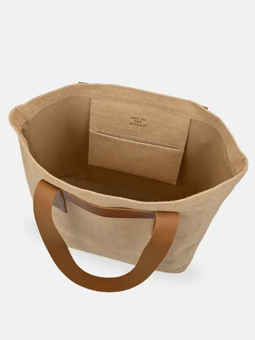 OUT OF THE WOODS Jute T-strap Tote