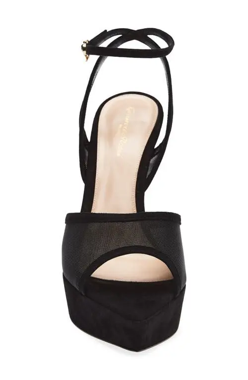 GIANVITO ROSSI Dorotea Mesh Platform Sandal