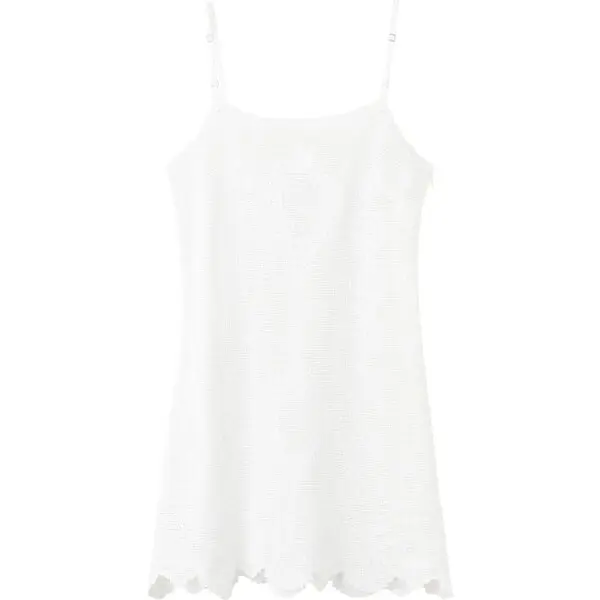 Mango Scalloped Crochet Cotton Minidress