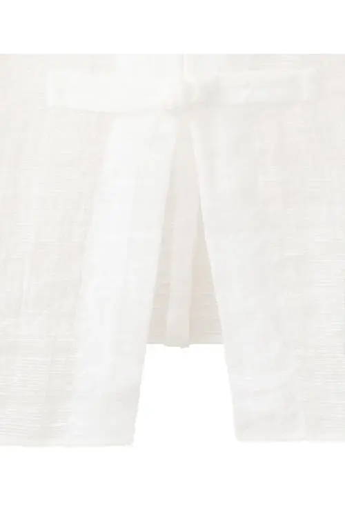 Mango Semi-sheer Textured Cropped Top