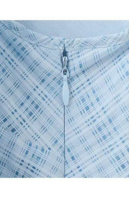 Mango Checked Asymmetrical Midi Dress
