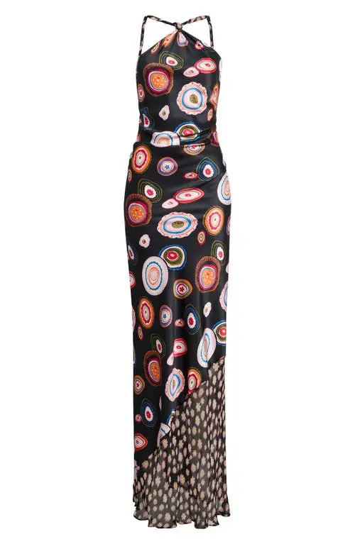 Staud Charli Print Sleeveless Stretch Silk Maxi Dress