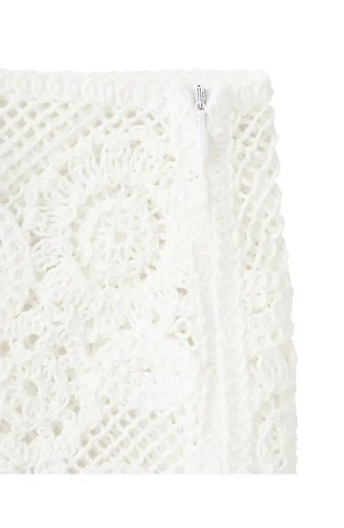 Mango Floral Crocheted Miniskirt