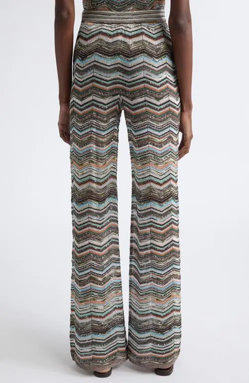 Missoni Zigzag Sequin Knit Wide Leg Pants