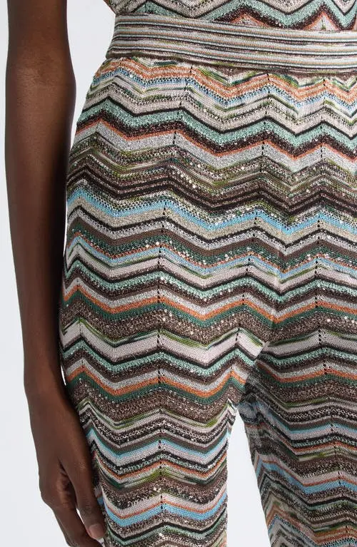 Missoni Zigzag Sequin Knit Wide Leg Pants
