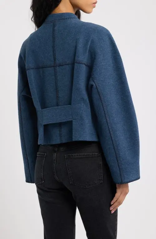 UGG Rina Button-up Top With Contrasting Stitching - Indigo Heather
