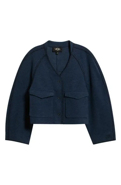 UGG Rina Button-up Top With Contrasting Stitching - Indigo Heather