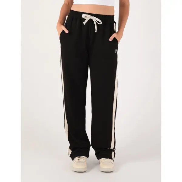 GLYDER Retro Straight-leg Sweatpants - Black/oatmilk