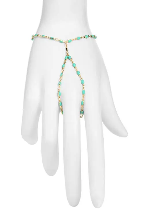 HOUSE OF OLIA Tutsi Enamel 14k Filled Hand Chain - Gold