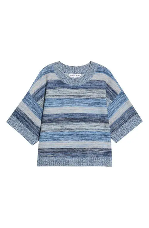 CITY BLUES Broome Marled Stripe Sweater - Navy