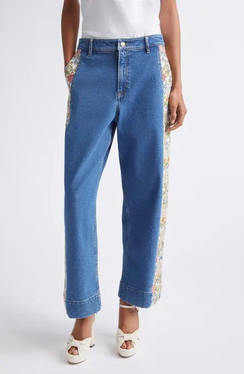Cinq À Sept Zoe Patchwork Wide Leg Jeans