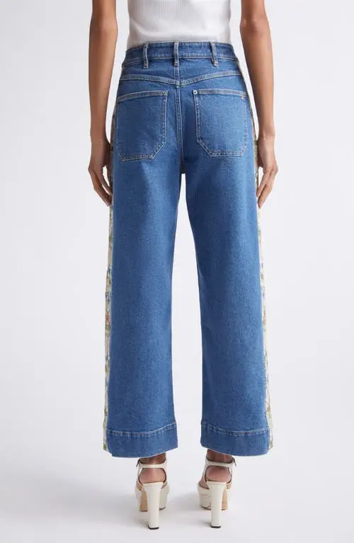 Cinq À Sept Zoe Patchwork Wide Leg Jeans