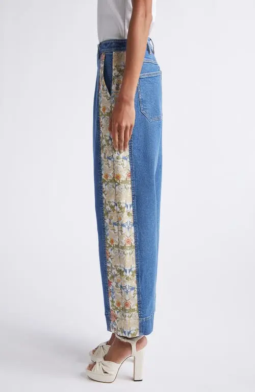 Cinq À Sept Zoe Patchwork Wide Leg Jeans