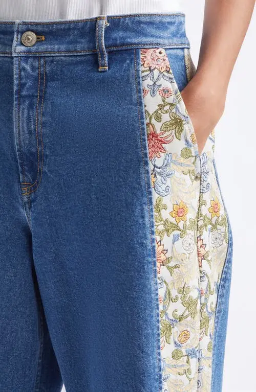 Cinq À Sept Zoe Patchwork Wide Leg Jeans