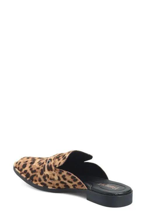 BØRN Mikah Mule With Buckle Detail - Dark Brown Leopard