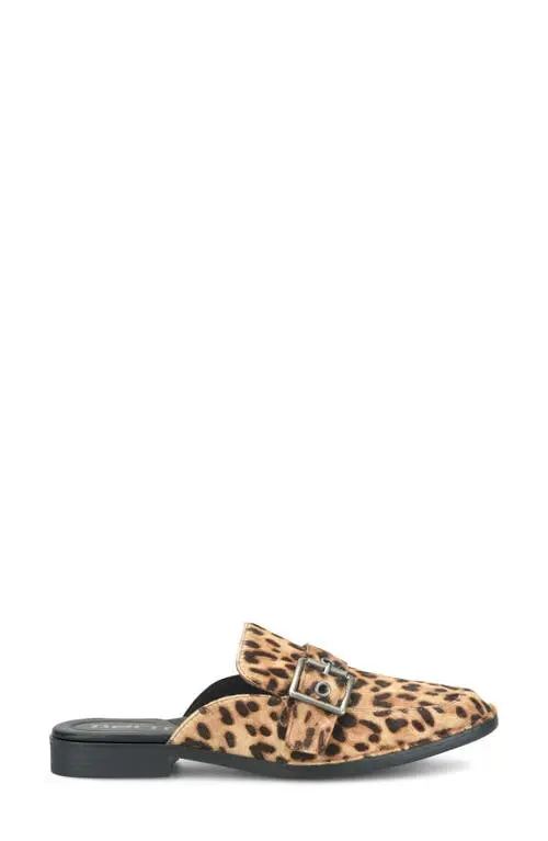 BØRN Mikah Mule With Buckle Detail - Dark Brown Leopard