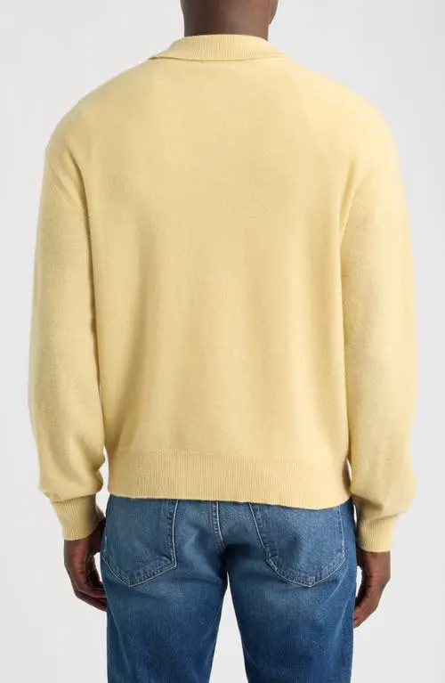 FRAME Boiled Wool Polo Sweater - Old Yellow