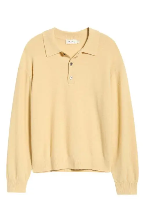 FRAME Boiled Wool Polo Sweater - Old Yellow