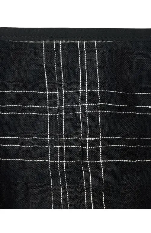 Mango Checkered Linen Blend Miniskirt