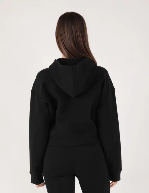 GLYDER High Set Zip Up Cropped Hoodie