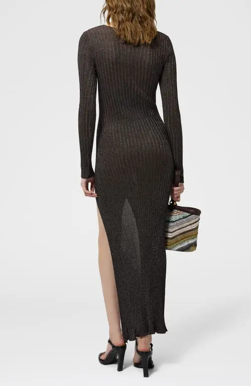Missoni Long Sleeve Ribbed Maxi Sweater Dress