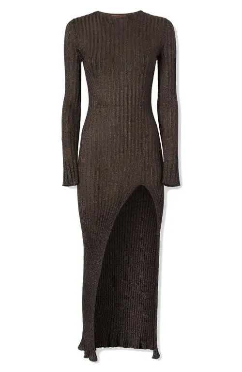 Missoni Long Sleeve Ribbed Maxi Sweater Dress
