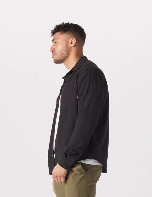 GLYDER Trek Button Front Shirt - Black