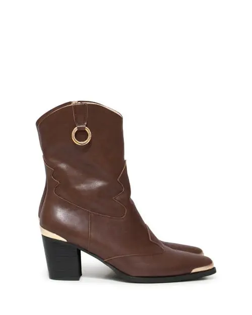 BELLE & BLOOM Dallas Western Boot With Gold Hardware