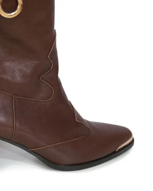 BELLE & BLOOM Dallas Western Boot With Gold Hardware