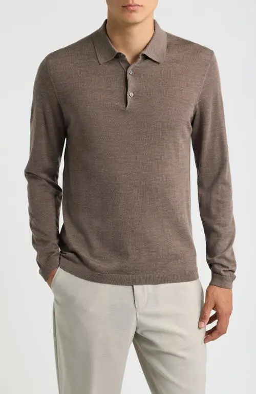 JACK VICTOR Wool & Silk Long Sleeve Polo
