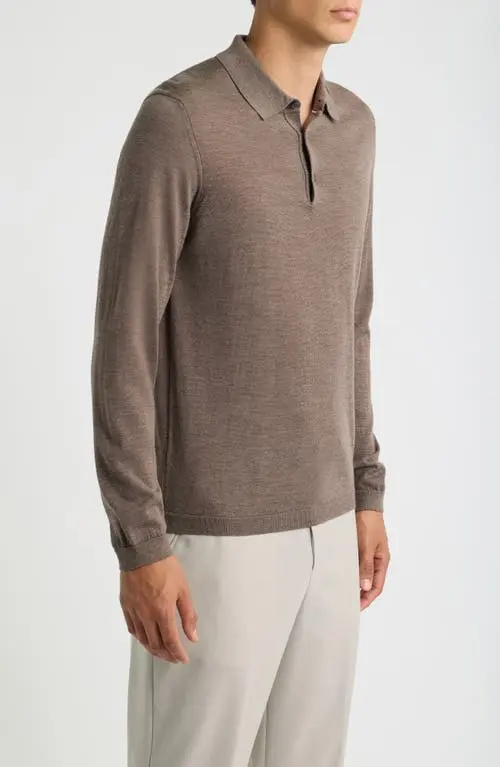 JACK VICTOR Wool & Silk Long Sleeve Polo