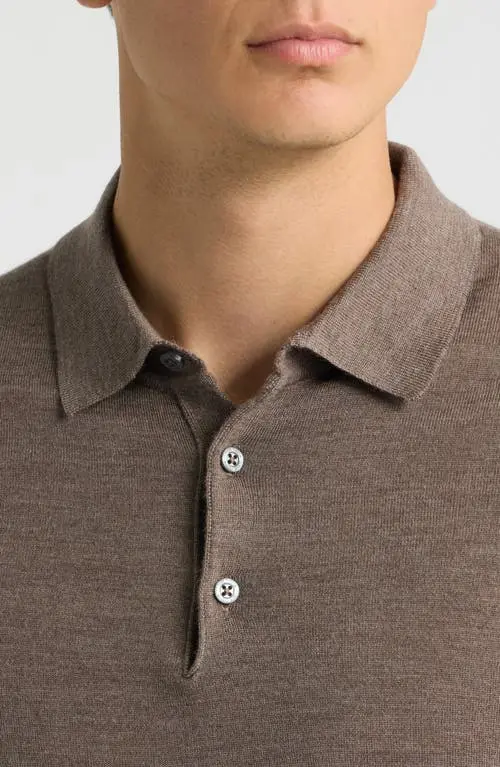JACK VICTOR Wool & Silk Long Sleeve Polo
