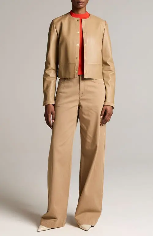Vince Cropped Leather Jacket