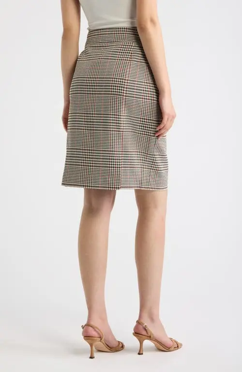 TAHARI ASL Plaid Pencil Skirt