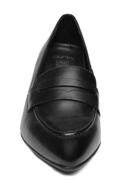 ARA Ambrosia Pointed Toe Block Heel Pumps - Black 1