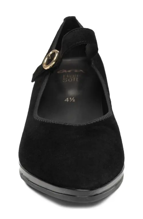 ARA Suede Mary Jane Pumps With Buckle Strap