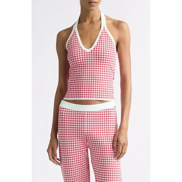 Posse Micah Halter Top - Red Gingham