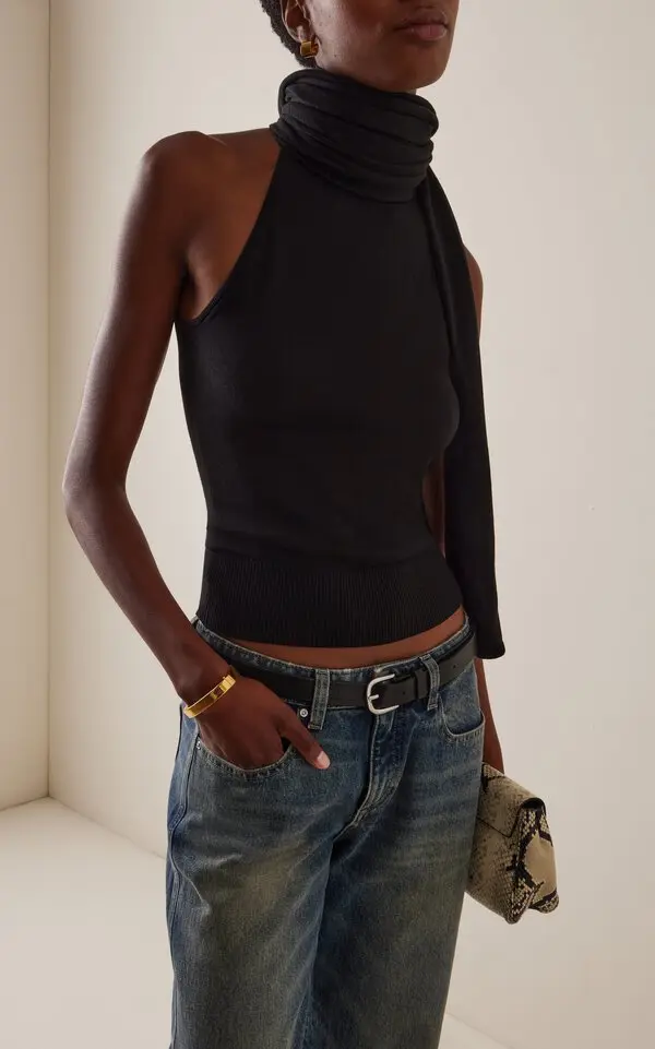 DL1961 Scarf Neck Knit Tie Top