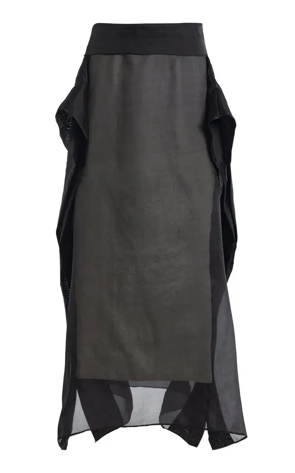 SLOAN Exclusive Cascade Chiffon Midi Skirt