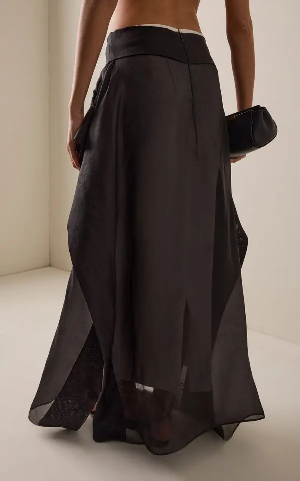 SLOAN Exclusive Cascade Chiffon Midi Skirt