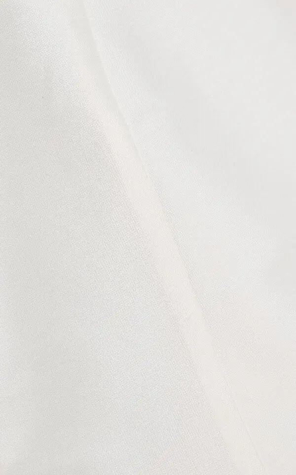 SLOAN Fitted Cropped Crepe Top With Mandarin Collar - Ivory