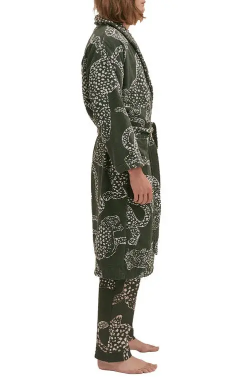 Desmond & Dempsey Print Cotton Terry Cloth Robe
