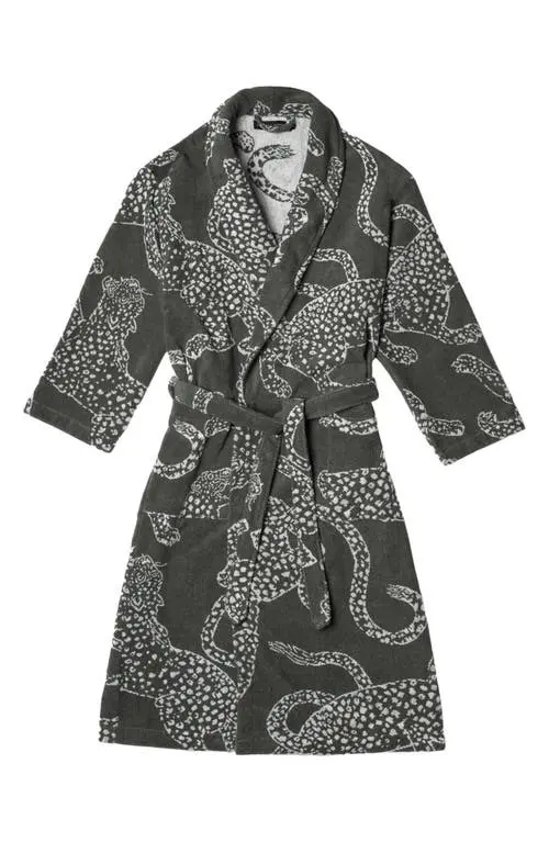 Desmond & Dempsey Print Cotton Terry Cloth Robe