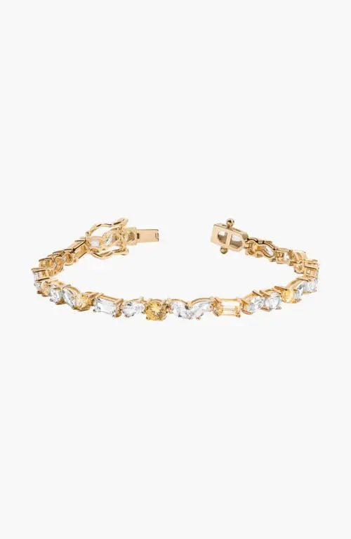 AURATE Lab Grown White Sapphire And Mixed Shape Tennis Bracelet - Canary