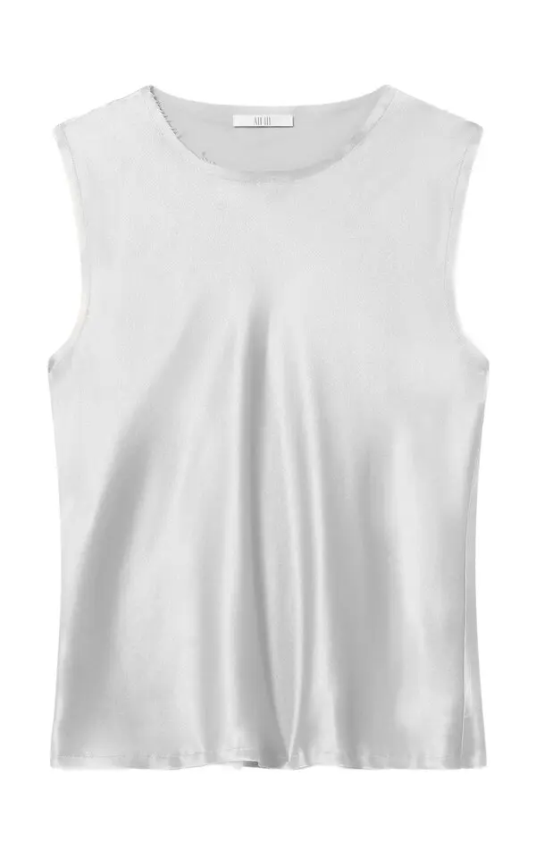 ALL THREE Carine Silk Tank - Light Grey