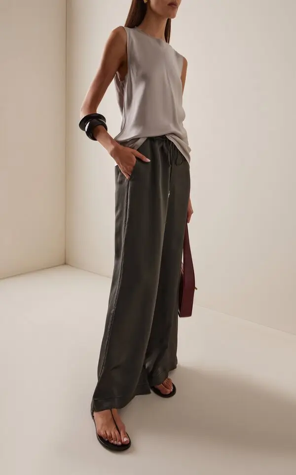 ALL THREE Carine Silk Tank - Light Grey