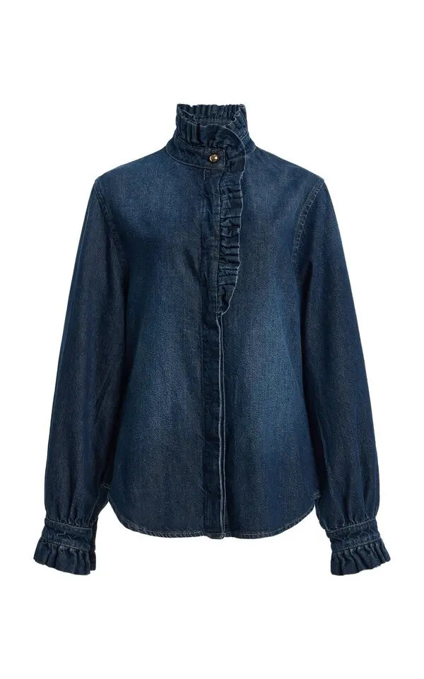 DL1961 Dl Aura Ruffle Denim Shirt